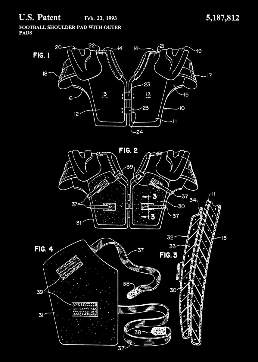 'Football shoulder pad ' Poster by RelDesign | Displate