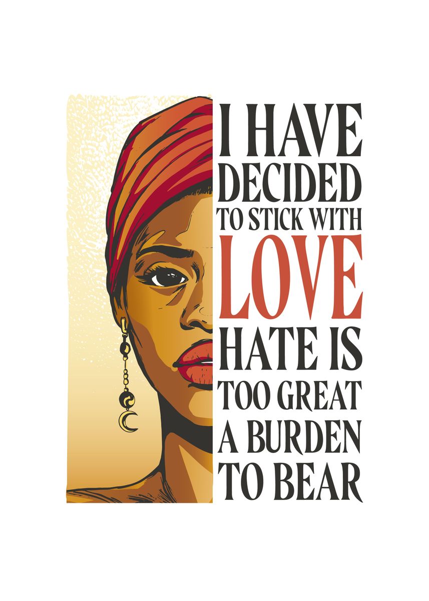'Stick with love quote' Poster, picture, metal print, paint by ...