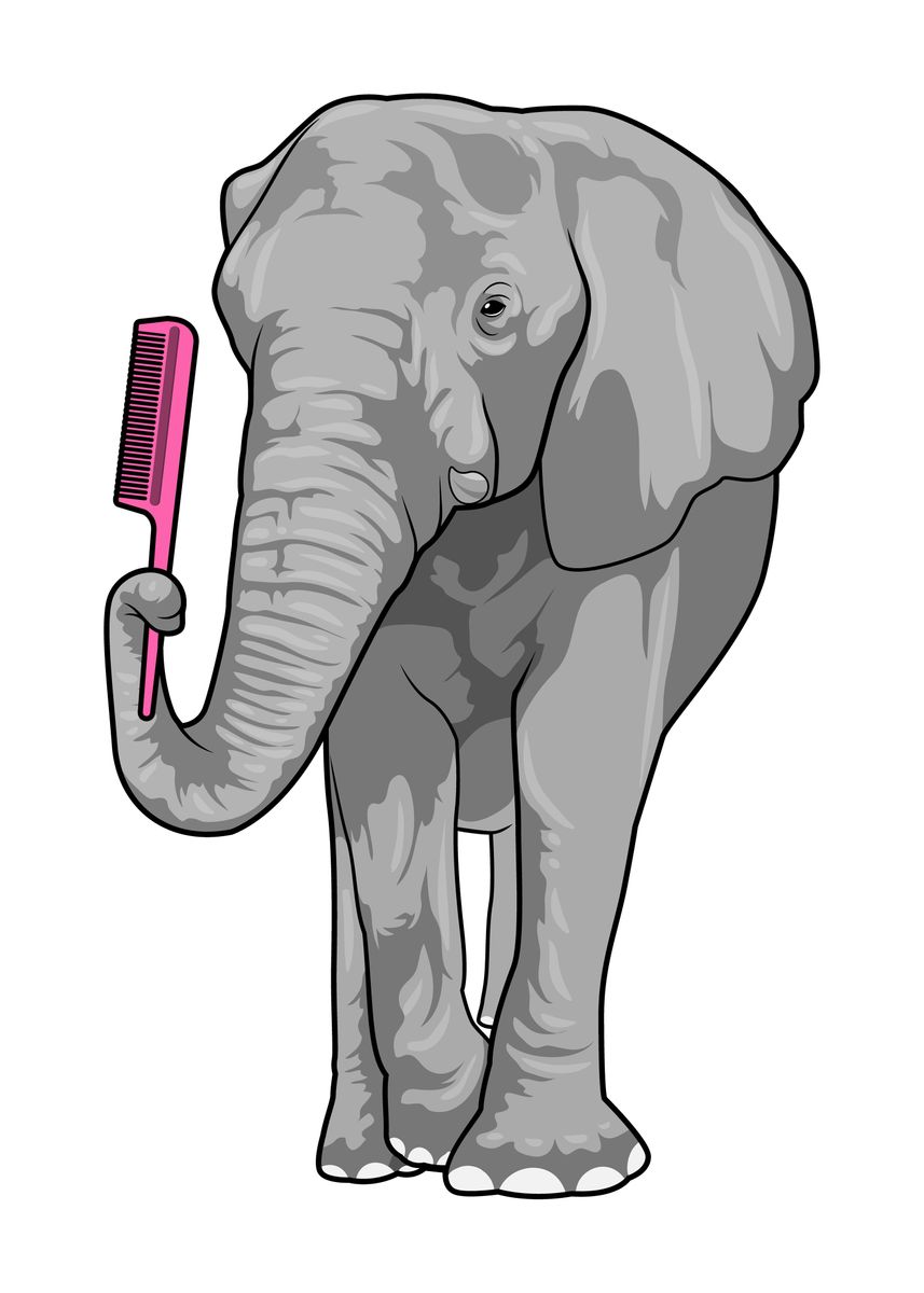 'Elephant Hairdresser ' Poster by Markus Schnabel | Displate