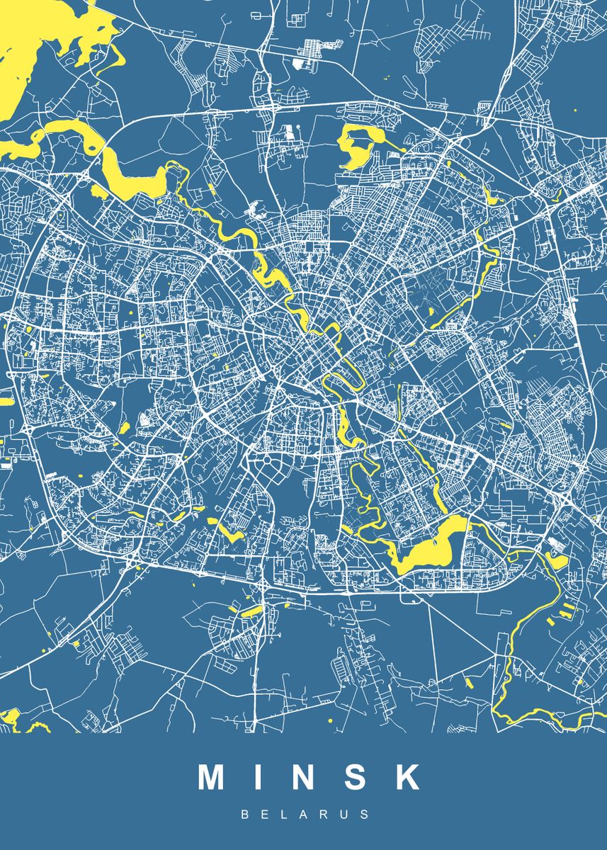 'MINSK Map BELARUS' Poster by UrbanMaps | Displate