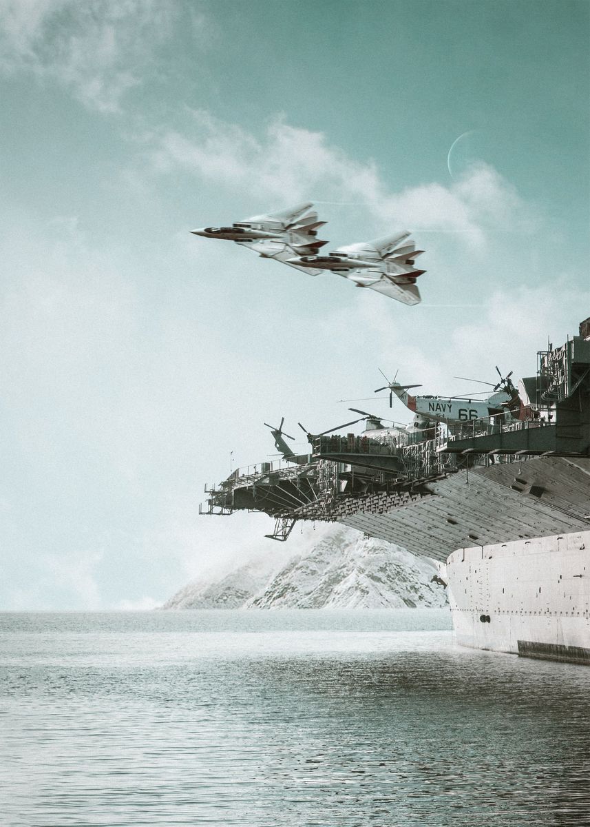 'planes maverick top gun' Poster, picture, metal print, paint by ...