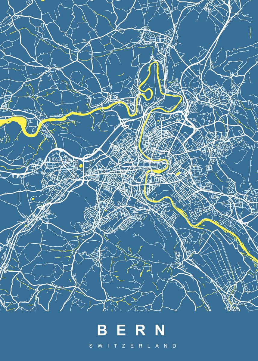 'BERN Map SWITZERLAND ' Poster by UrbanMaps | Displate