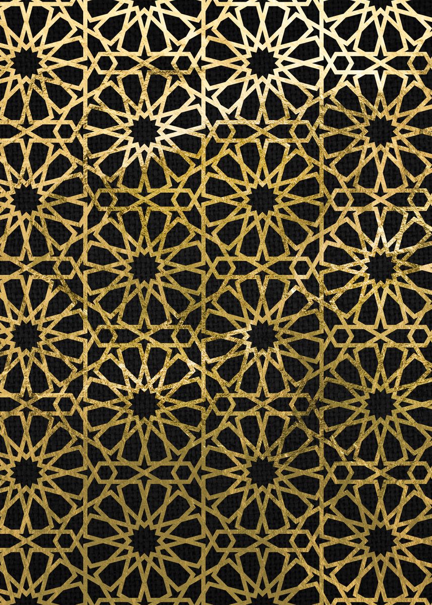'Arabic Gold pattern' Poster by Moon Calendar Studio | Displate