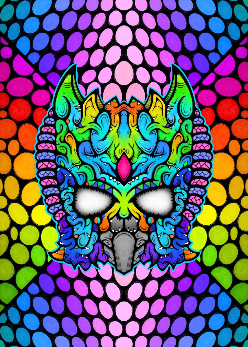 'Demonic Voodoo Mask' Poster, picture, metal print, paint by Art by ...