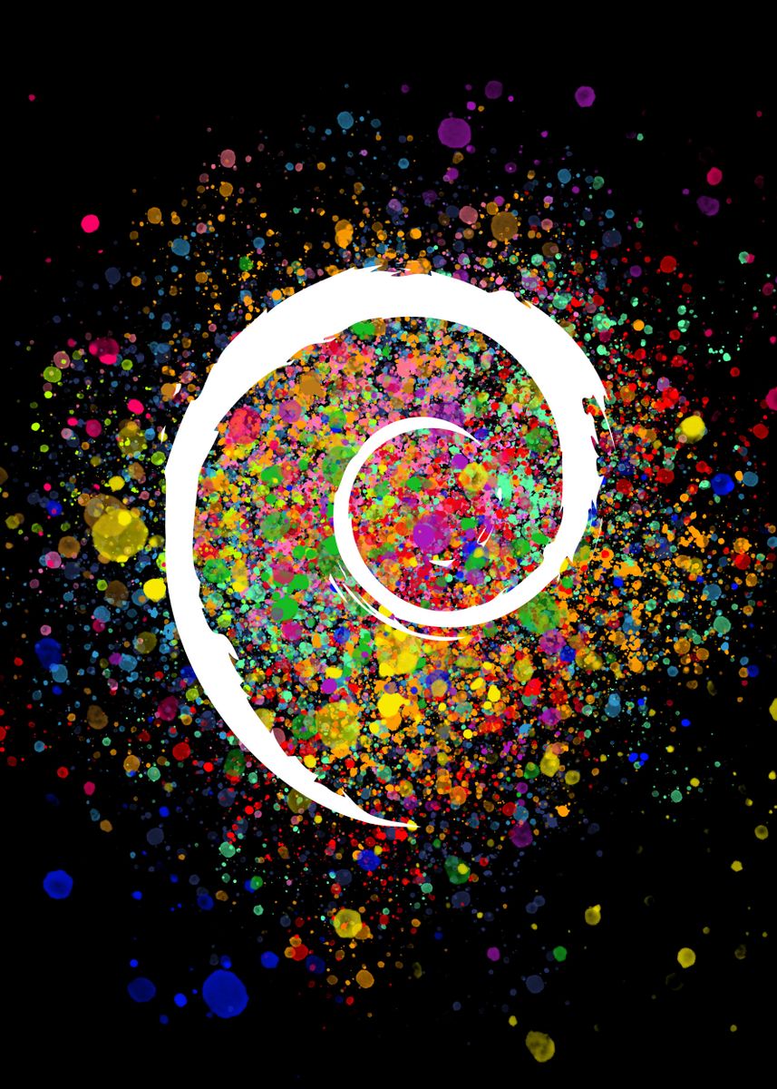 'Debian Splatter' Poster, picture, metal print, paint by bmlzootown ...