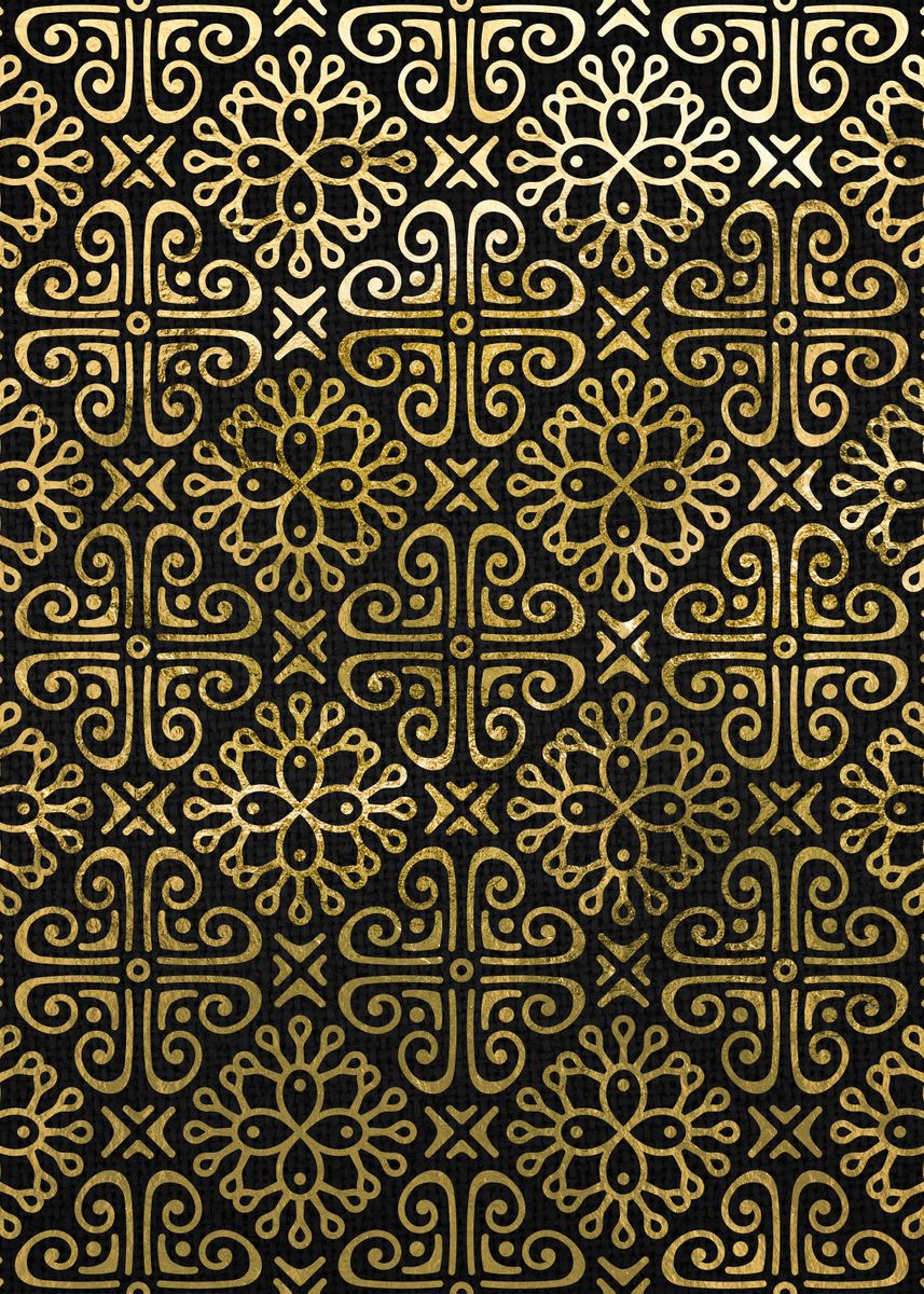 'Arabic Gold pattern' Poster by Moon Calendar Studio | Displate