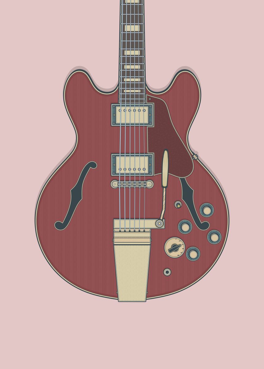 'Signature Vintage Guitar' Poster by Milhad Art | Displate