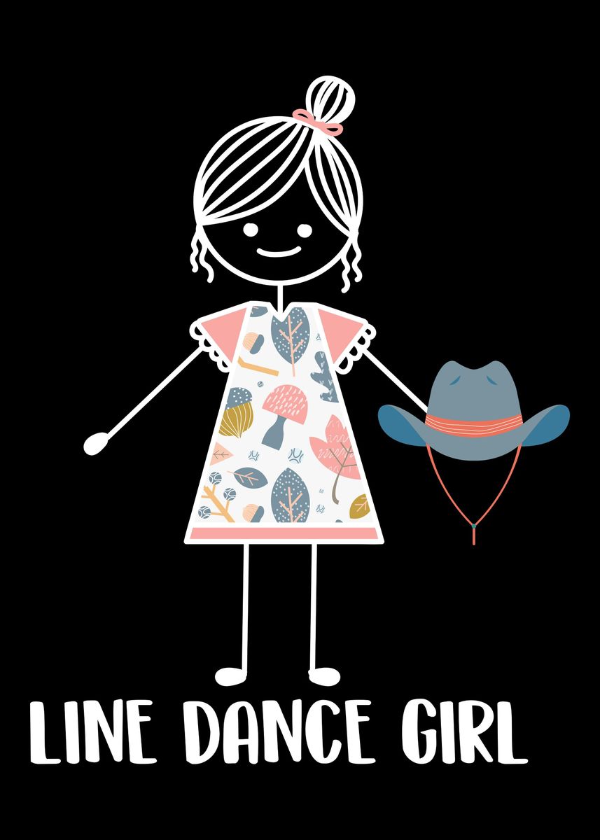 'Line Dancing Western' Poster, picture, metal print, paint by ...