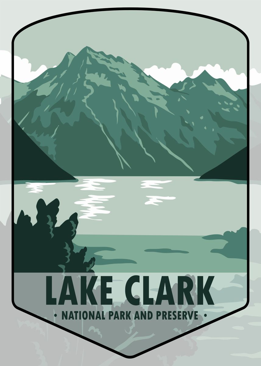 'Lake Clark National Park' Poster, picture, metal print, paint by ...