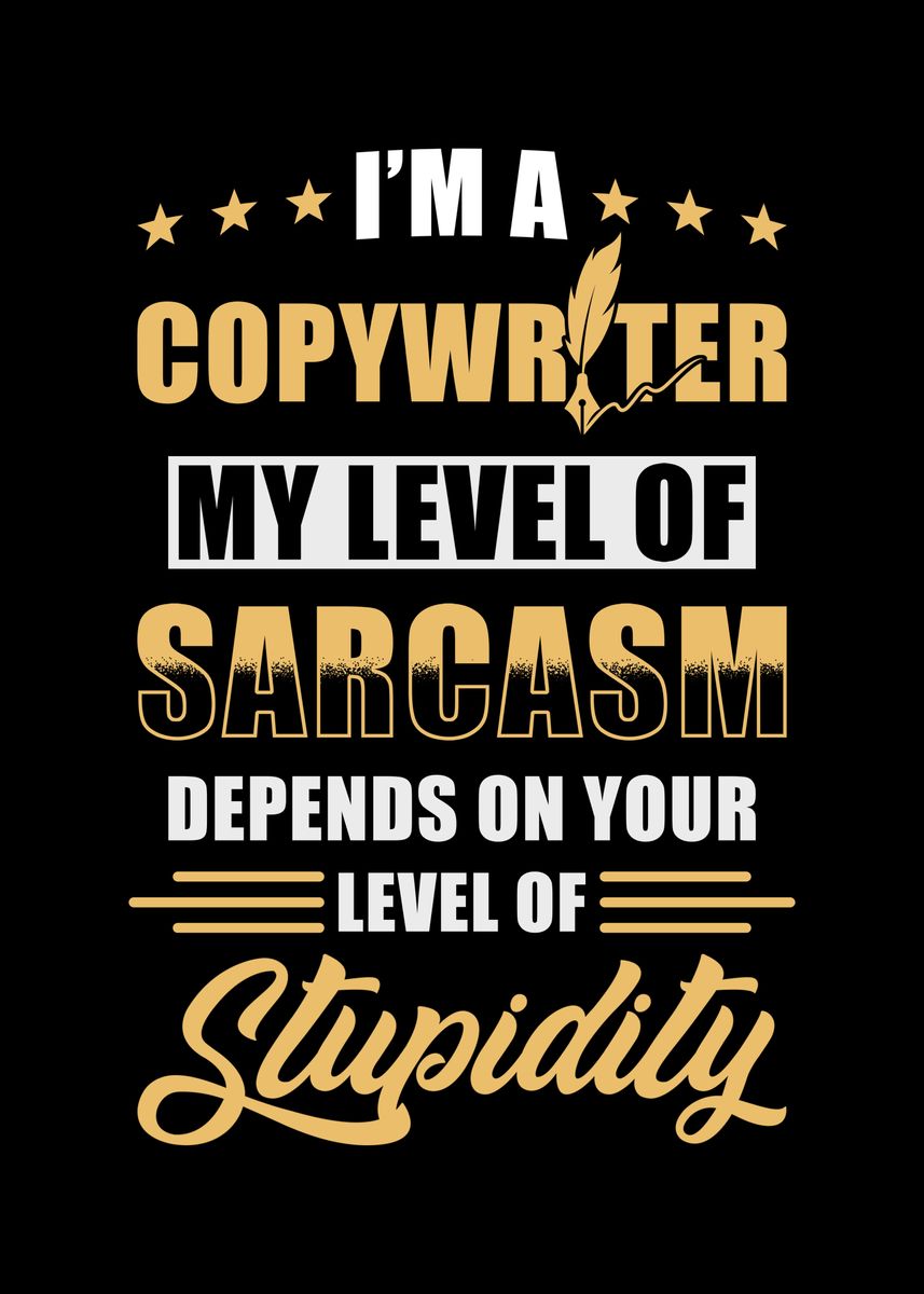 'Copywriter Gift' Poster, picture, metal print, paint by schmugo | Displate