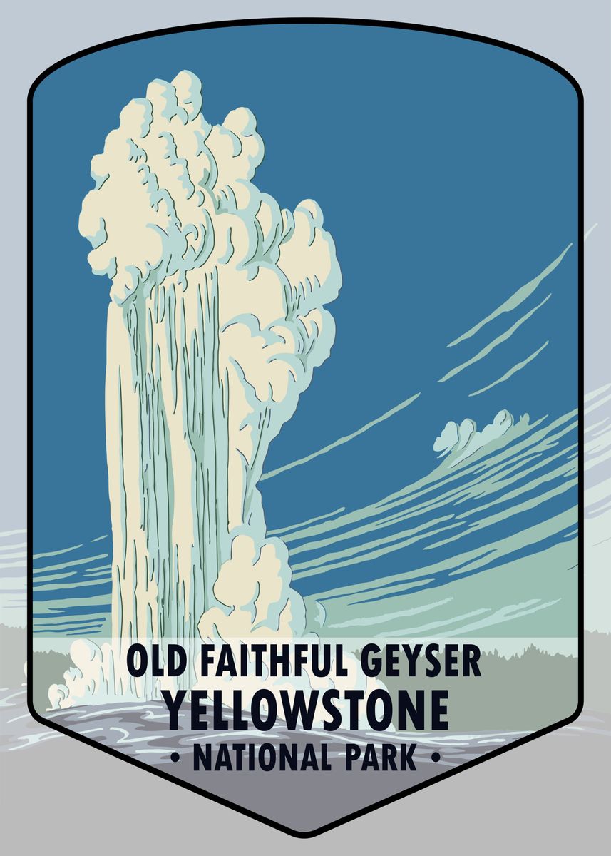 'Old Faithful Geyser' Poster, picture, metal print, paint by Artistic ...