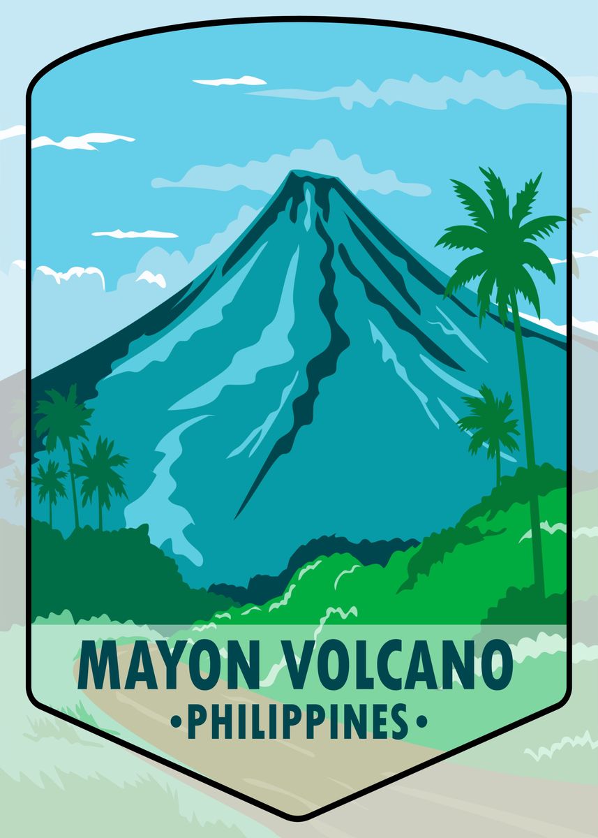 'Mayon Volcano Philippines' Poster, picture, metal print, paint by ...