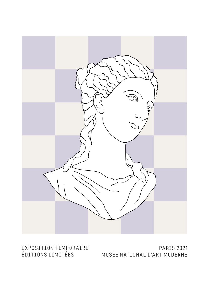 'Purple Checkered ' Poster, picture, metal print, paint by Haus and ...
