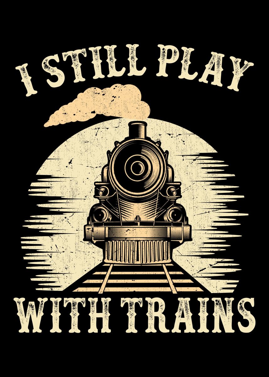 'Train Humor Locomotive' Poster, picture, metal print, paint by ...
