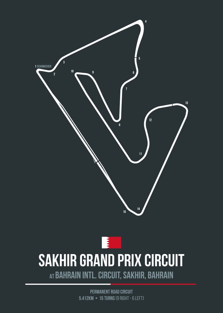 'Sakhir Grand Prix Circuit' Poster, picture, metal print, paint by Ivan ...