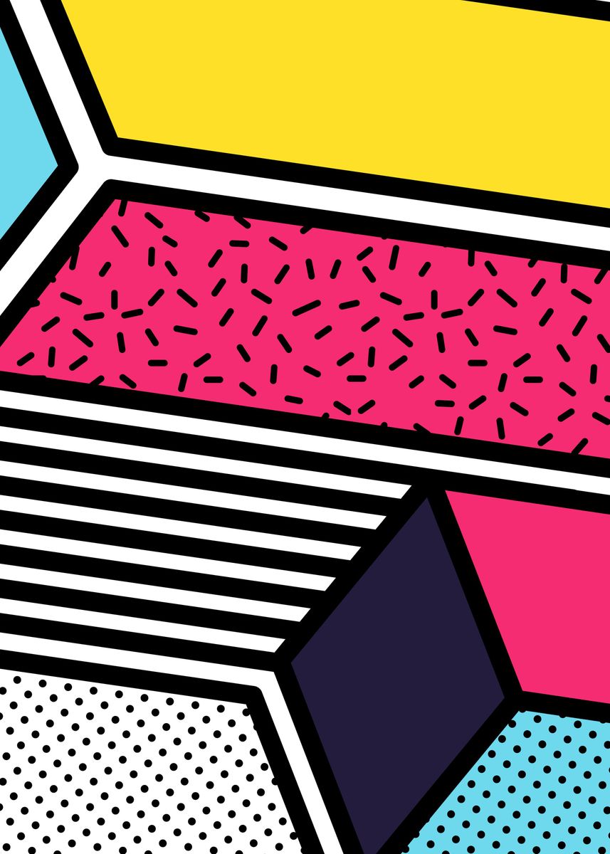 'Neo Memphis Background 16' Poster, picture, metal print, paint by ...