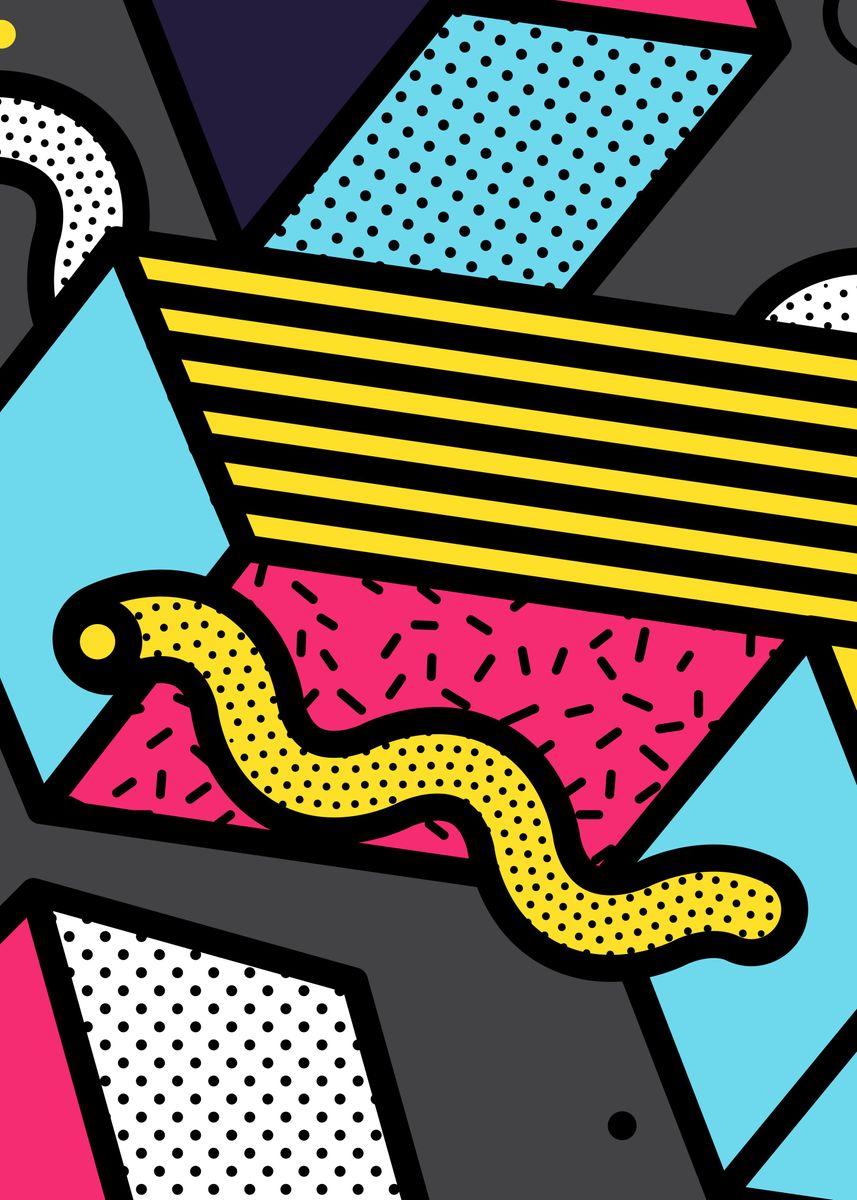 'Neo Memphis Background 04' Poster by Aloke Design | Displate