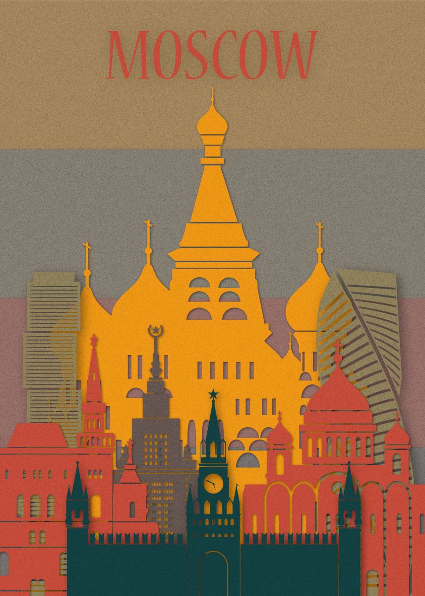 'Moscow' Poster, picture, metal print, paint by Sam Kal | Displate