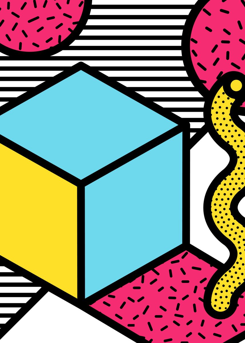 'Neo Memphis Background 01' Poster by Aloke Design | Displate