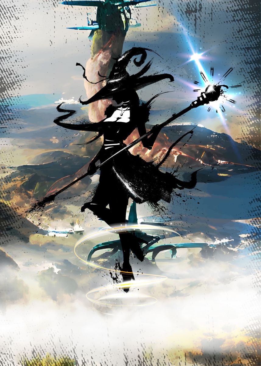 'Sorcerer in cloud citay' Poster, picture, metal print, paint by Stefan ...