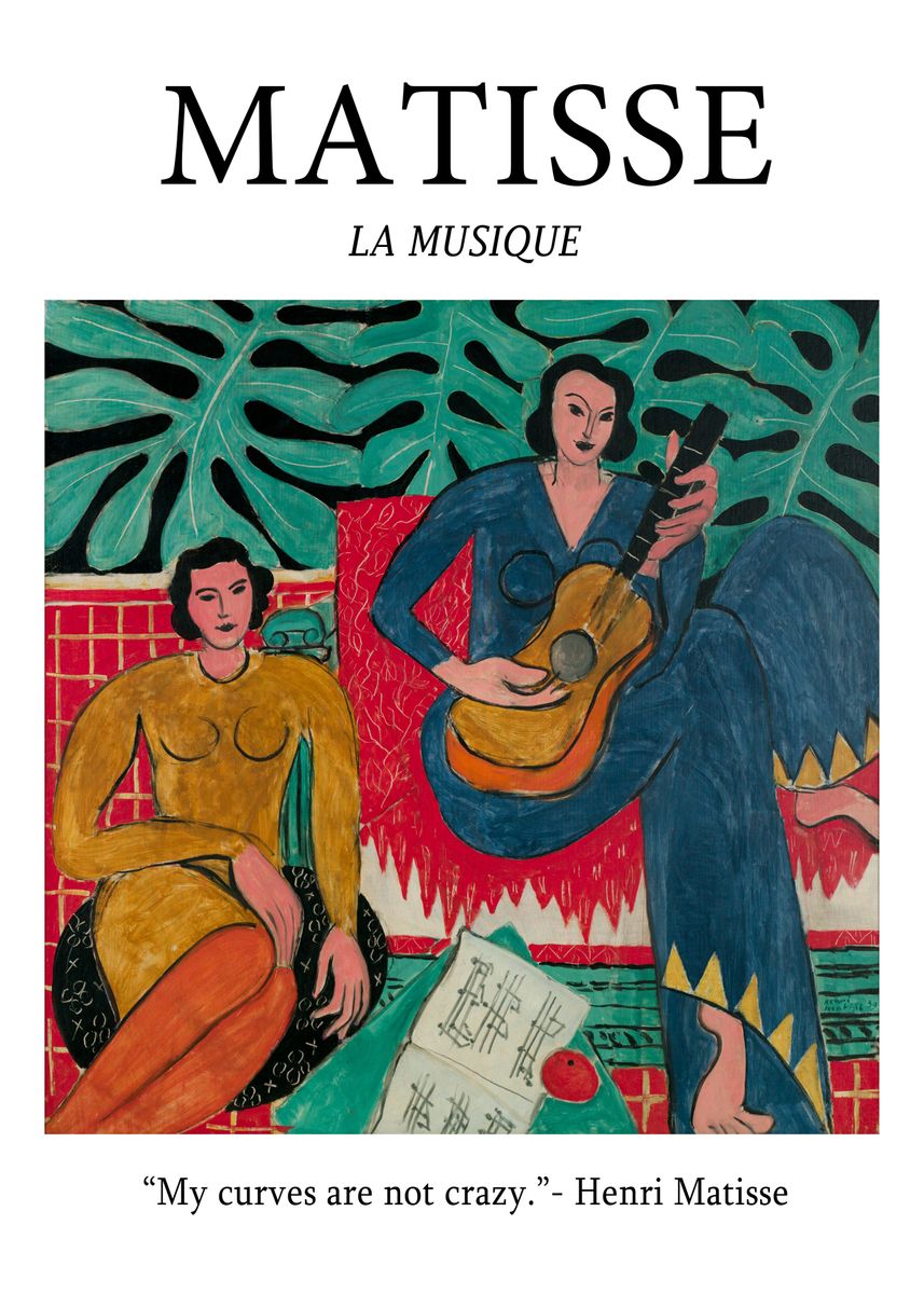 'La musique Matisse ' Poster, picture, metal print, paint by Barry ...
