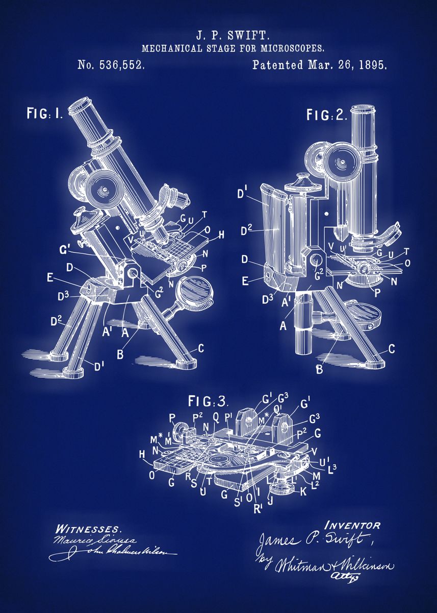 'Microscopes Patent' Poster by Sam Kal | Displate