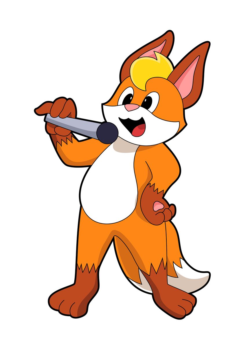 'Fox Music Microphone' Poster, picture, metal print, paint by Markus ...