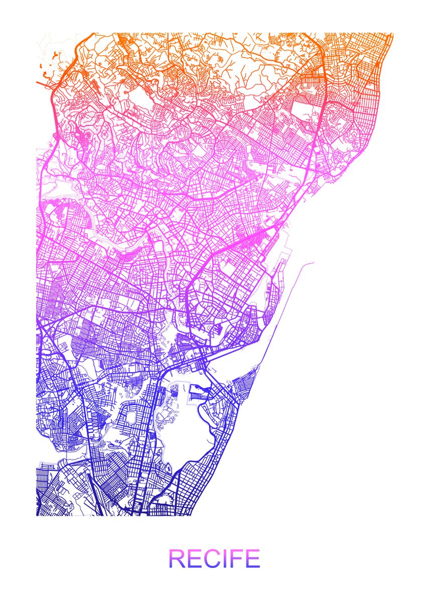 'Recife' Poster, picture, metal print, paint by WiseWordsWonders | Displate