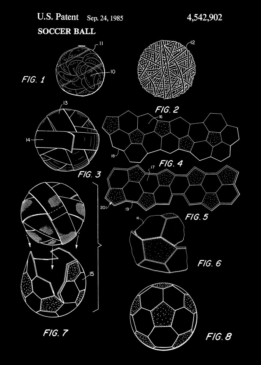 'Soccer Ball Blueprint' Poster, picture, metal print, paint by Max Ronn ...