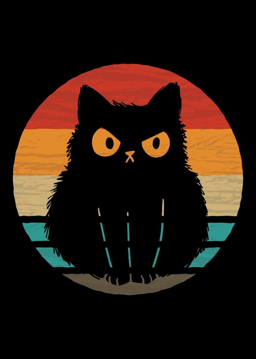 'Cat Retro Vintage' Poster by royalsigns | Displate