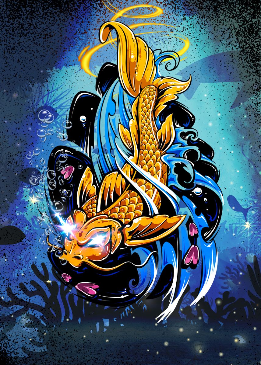 'Gold zen fish' Poster by Stefan Merz | Displate