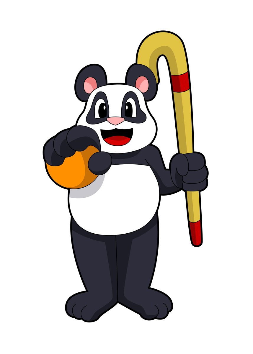 'Panda Hockey Sports' Poster, picture, metal print, paint by Markus ...