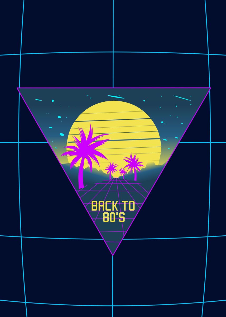 'retro landscape 80s' Poster, picture, metal print, paint by Mshel Tyan ...