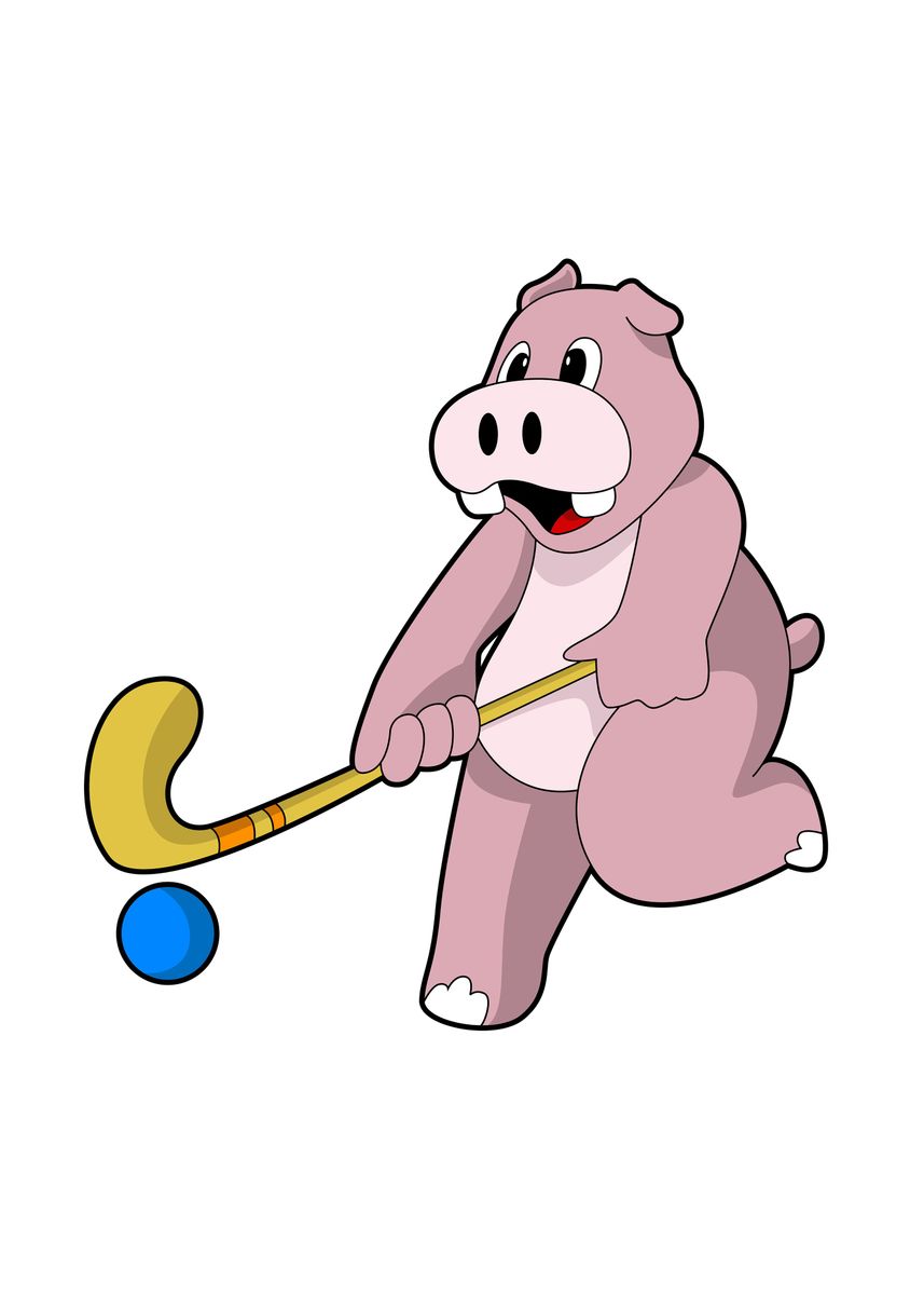 'Hippo Hockey Sports' Poster by Markus Schnabel | Displate