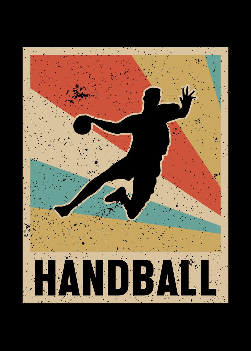 'Handball Player Retro' Poster, picture, metal print, paint by ninarts ...