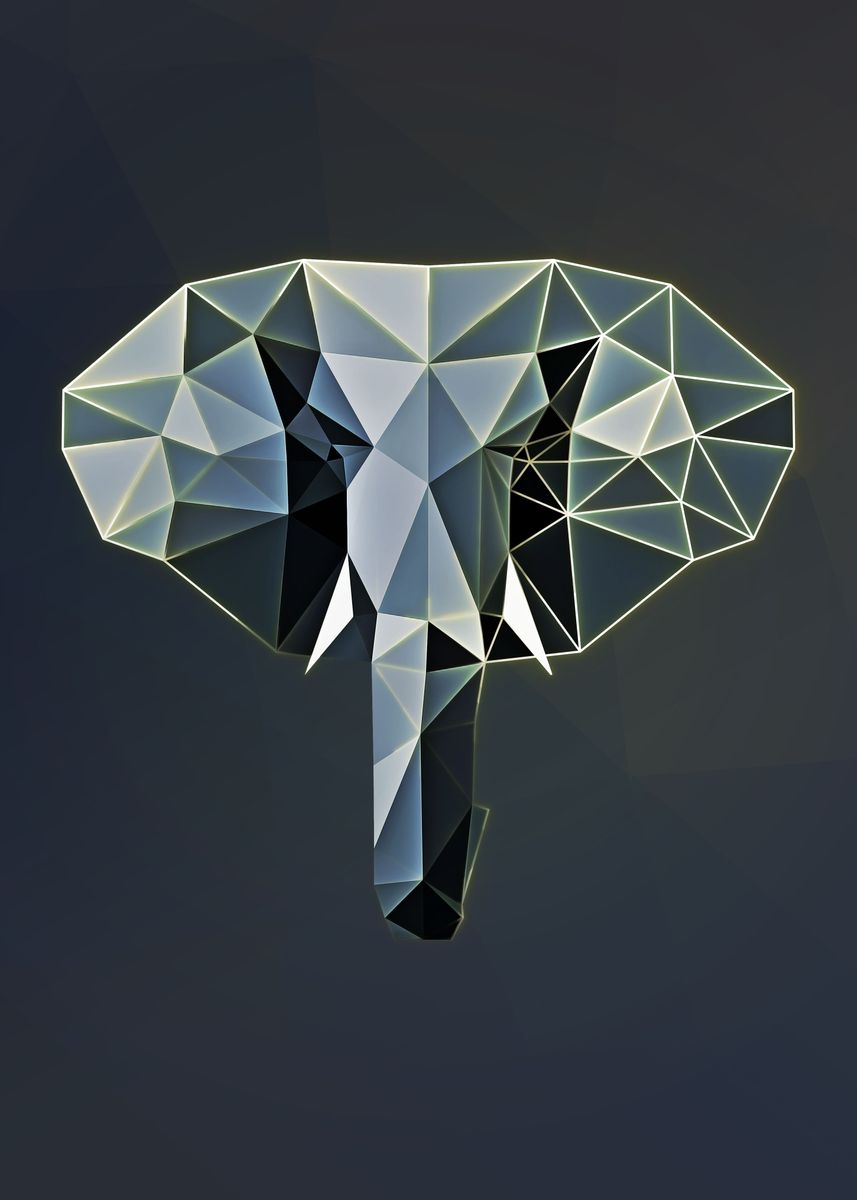 'Geometric elephant' Poster by Yaklez | Displate