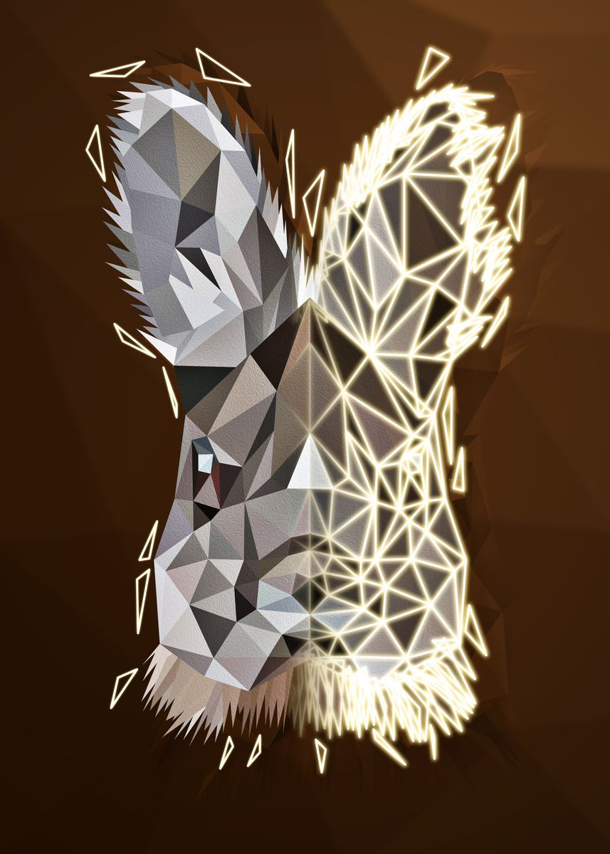 'Geometric rabbit' Poster, picture, metal print, paint by Jackson ...