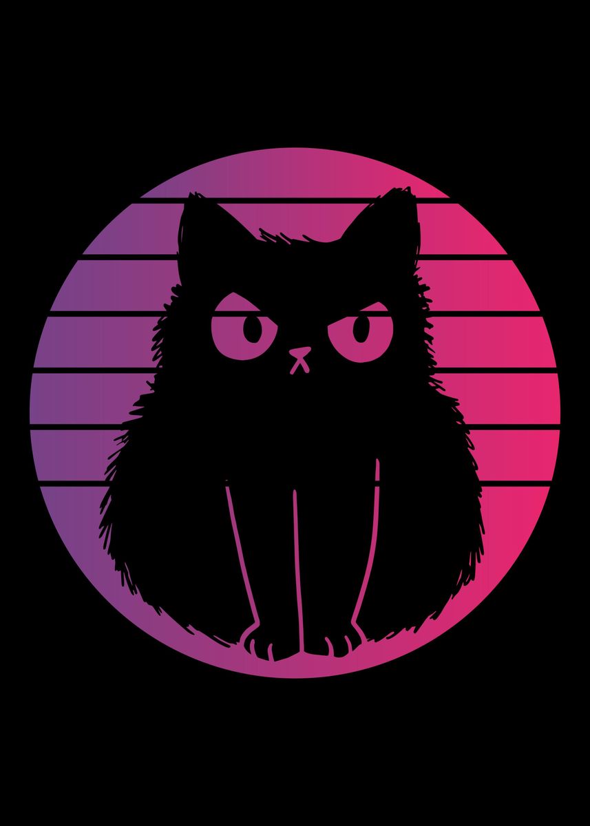 'Cat Retro Vintage' Poster, picture, metal print, paint by royalsigns ...