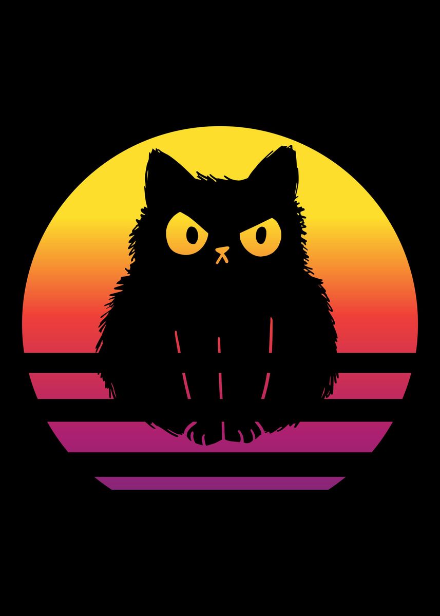 'Cat Retro Vintage' Poster by royalsigns | Displate