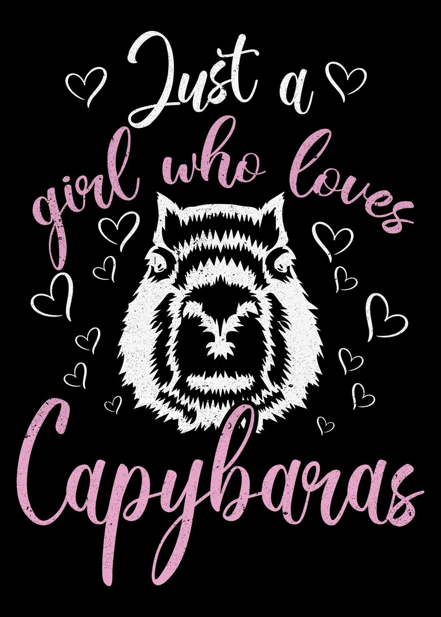 'Capybara' Poster, picture, metal print, paint by CrazySquirrel | Displate