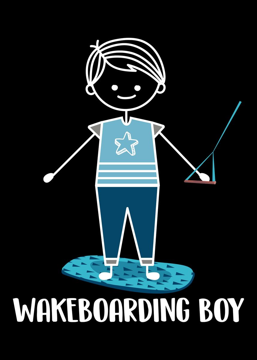 'Wakeboarding Wakeboard' Poster, picture, metal print, paint by ...