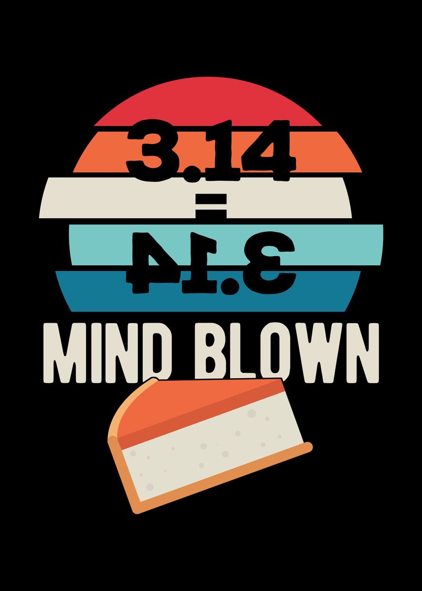 'Funny Pi Day' Poster, picture, metal print, paint by Visualz | Displate