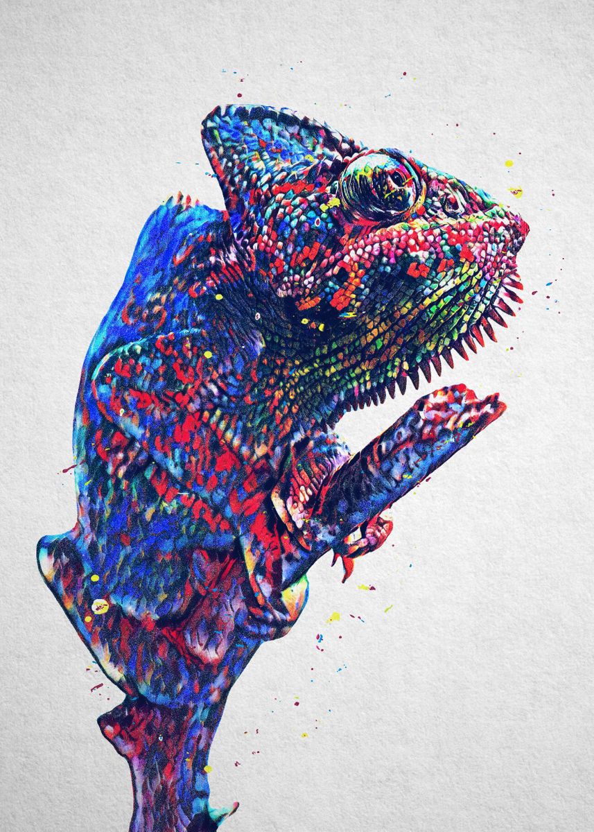 'Chameleon paint' Poster by Johann Brangeon | Displate