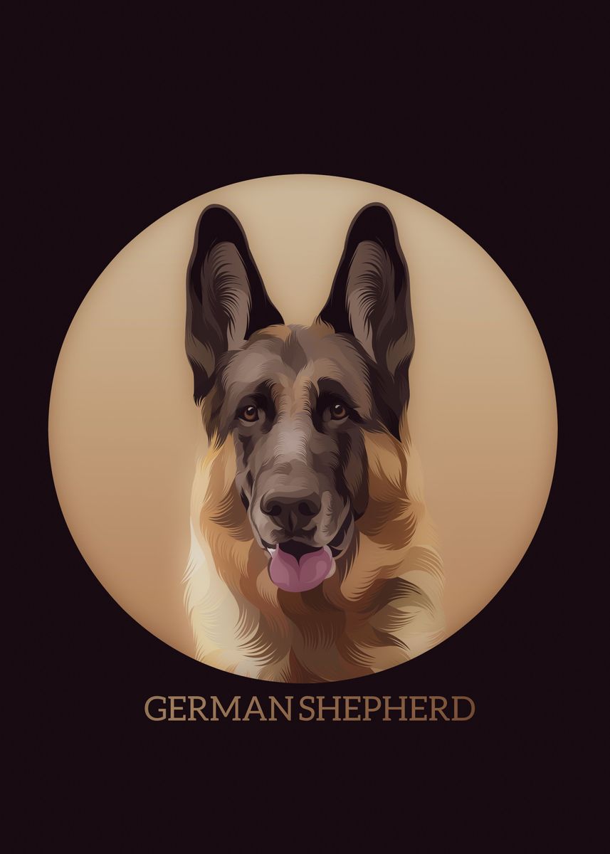 'german shepherd' Poster, picture, metal print, paint by Muh Aslan ...