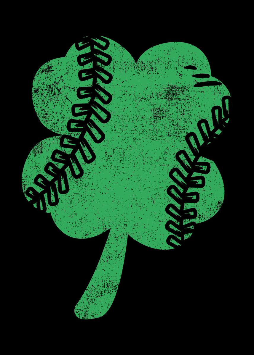 'Baseball St Patricks Day' Poster, picture, metal print, paint by ...