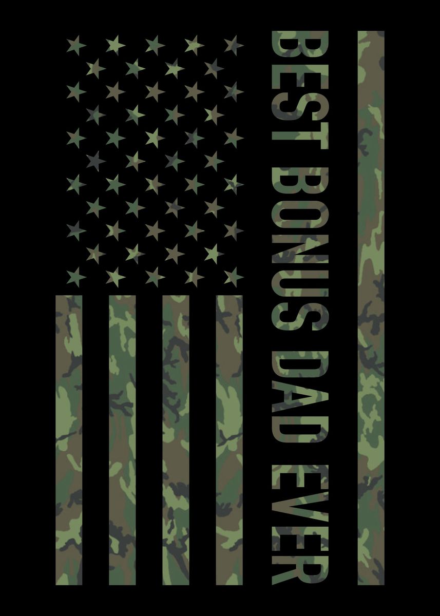 'Best bonus dad ever US ame' Poster by Designzz | Displate