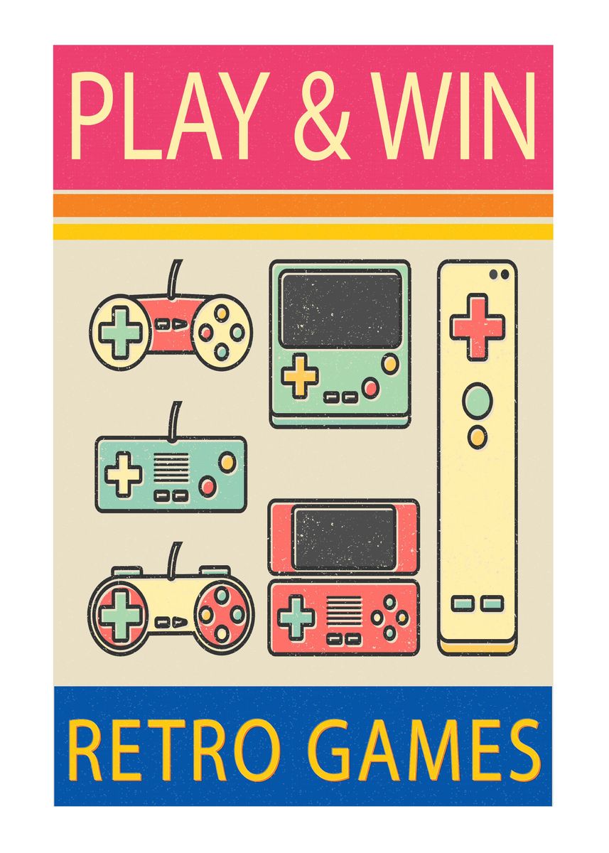 'retro game' Poster, picture, metal print, paint by Lardis Art | Displate