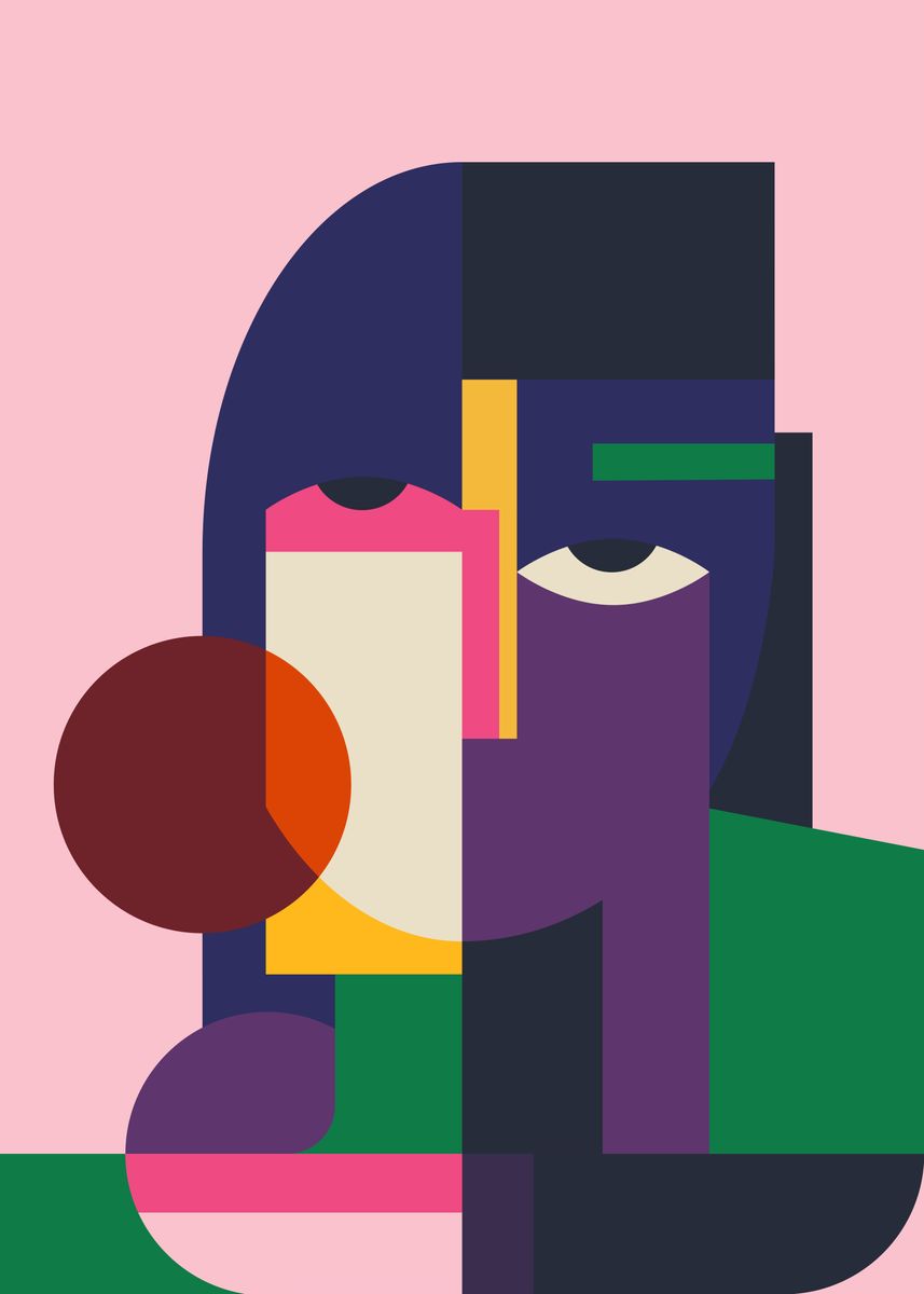 'Abstract portrait 2' Poster, picture, metal print, paint by KurArt ...