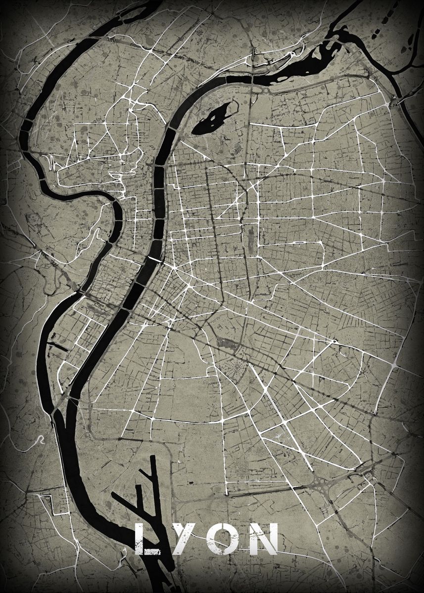 'Lyon Old Western' Poster, picture, metal print, paint by Jerhus | Displate