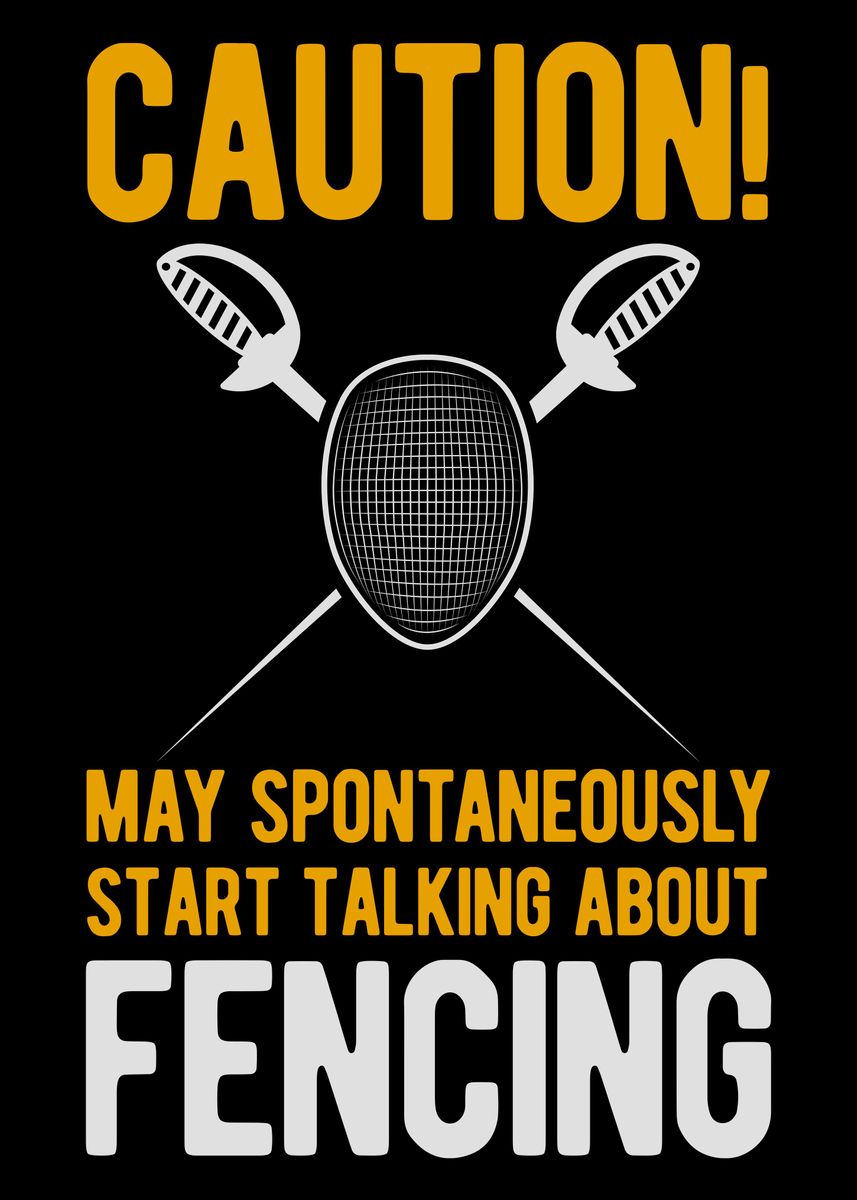 'Funny Fencing' Poster, picture, metal print, paint by Visualz | Displate